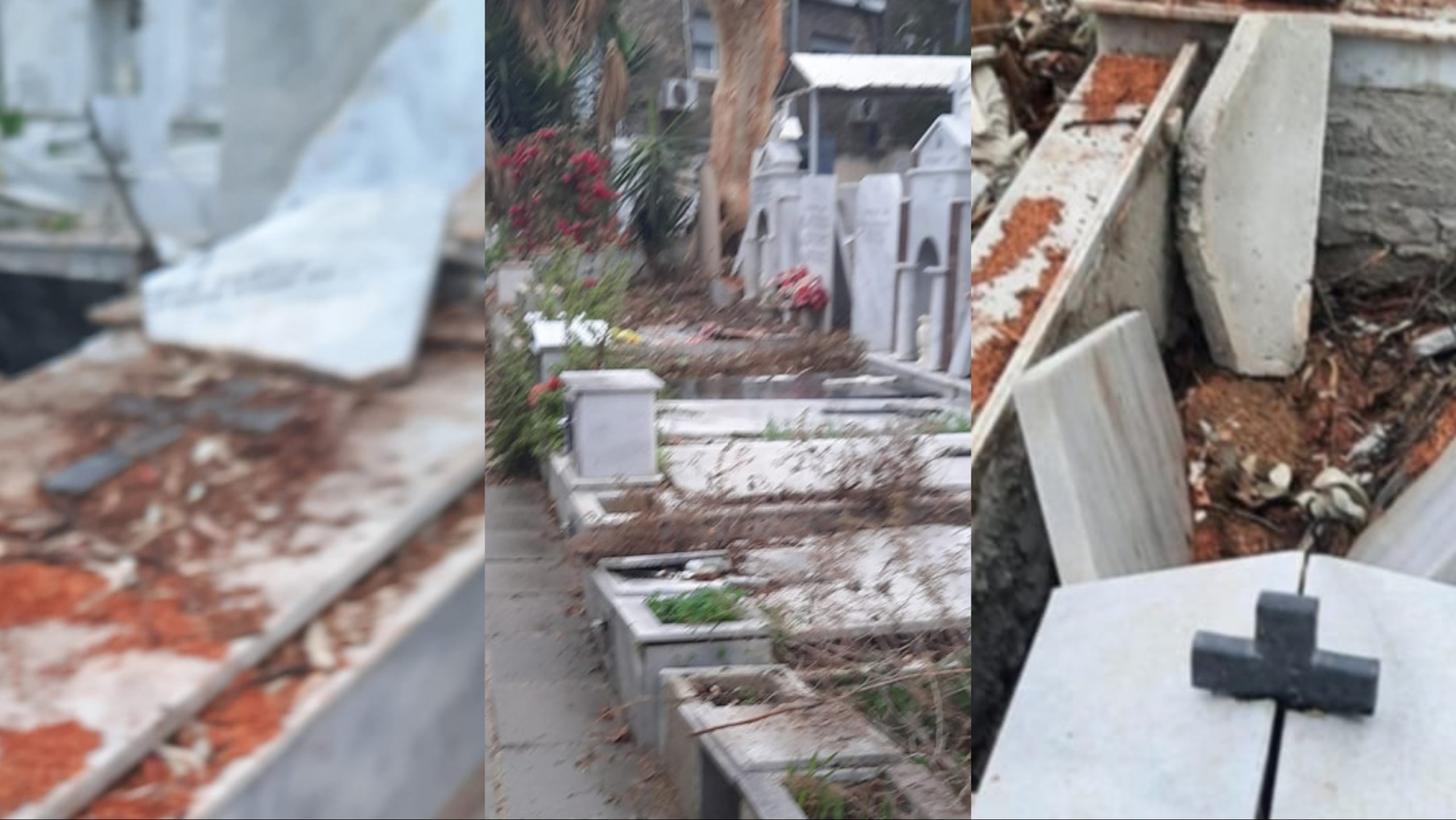 Σπασμένοι τάφοι και ζημίες σε μνήματα: Μακάβριο θέαμα στο κοιμητήριο ...